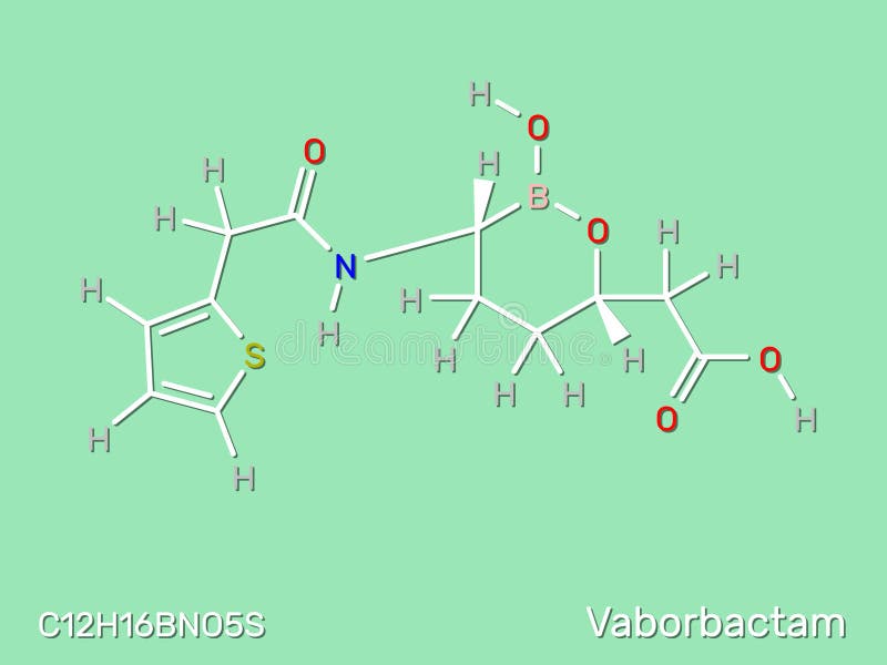 Vaborbactam Drug Molecule. Structural Chemical Formula and Molecule ...