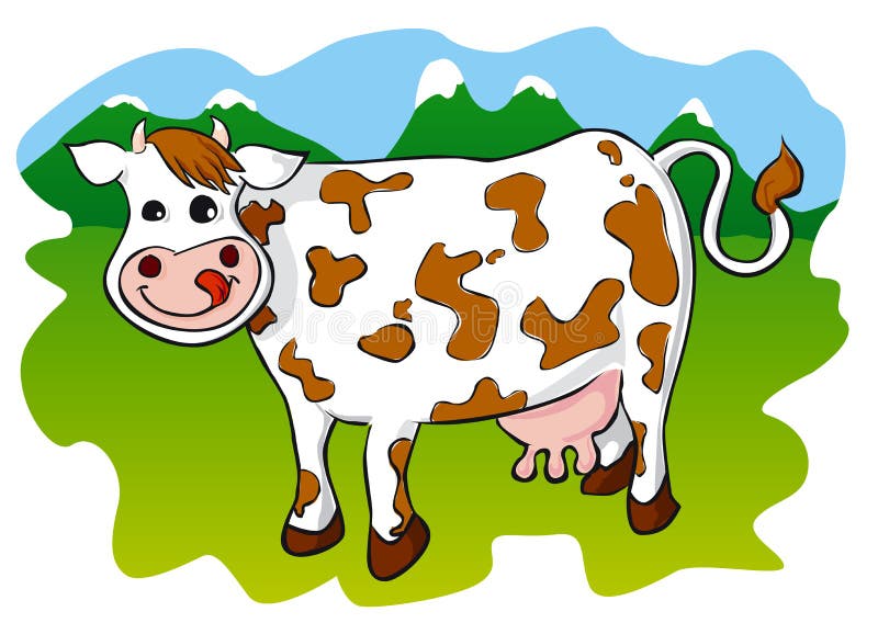 Vaca que es ordeñada ilustración del vector. Ilustración de enganches ...