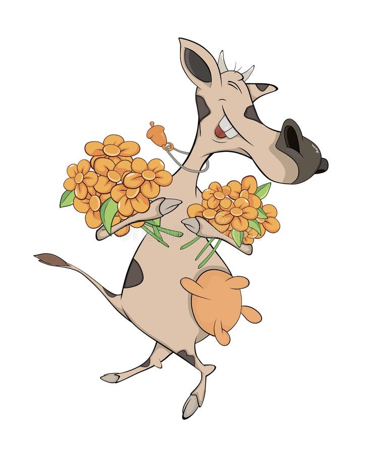 Vaca alegre cartoon ilustração do vetor. Ilustração de beleza - 42191091