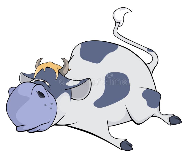 Vaca azul cartoon ilustração do vetor. Ilustração de chifre - 45565830