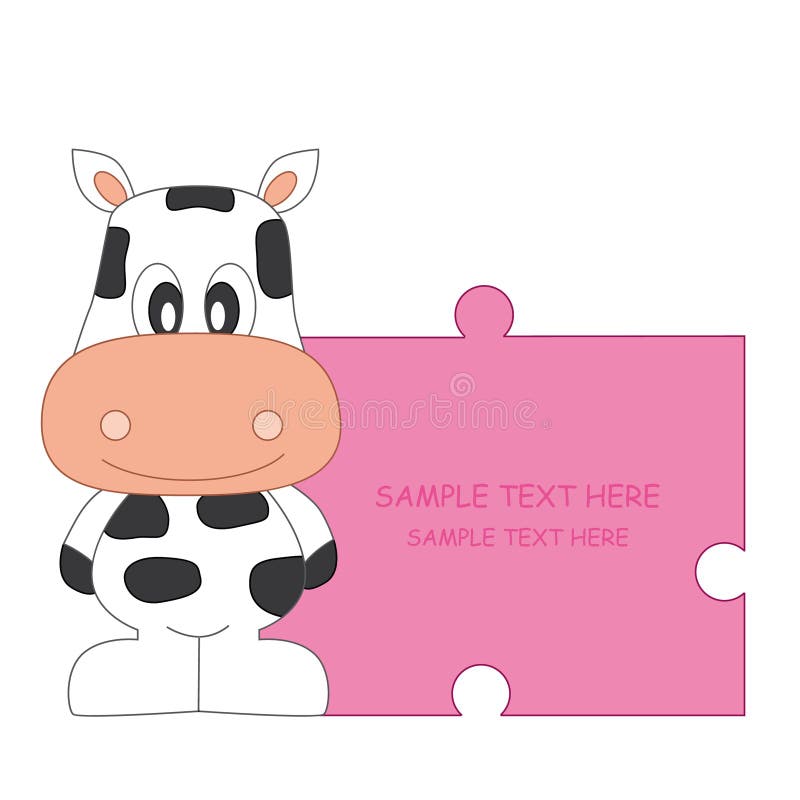 Vaca-cor-de-rosa ilustração do vetor. Ilustração de postal - 17579801