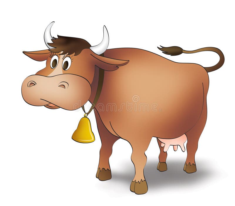 Funcionamiento Asustado Loco De La Vaca De La Historieta Ilustración ...