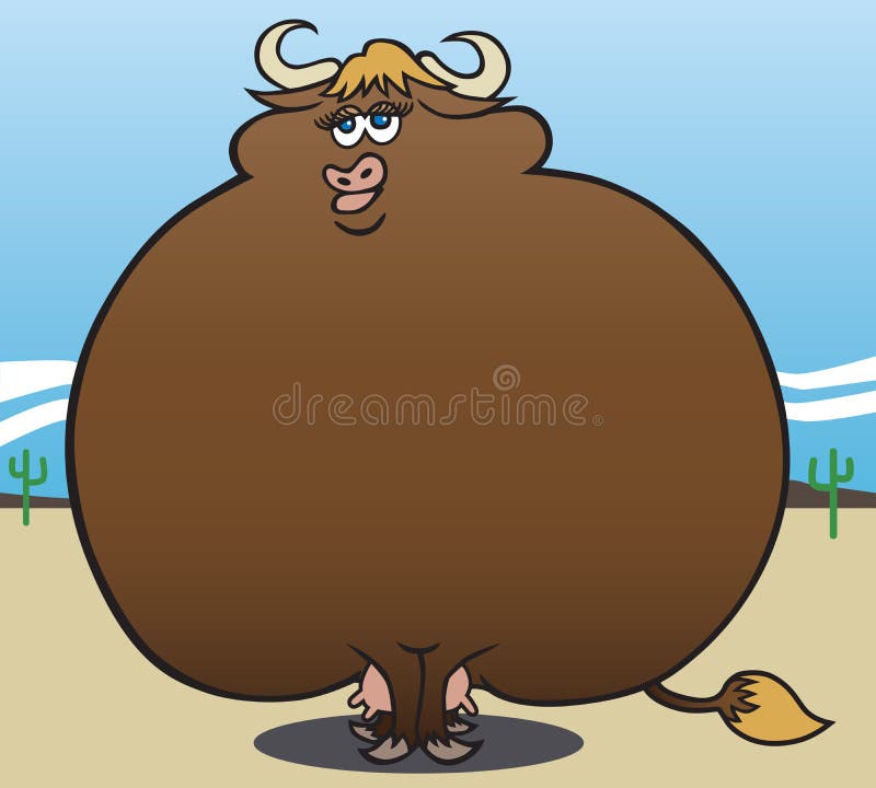 Vaca gorda ilustración del vector. Ilustración de pista - 44129355