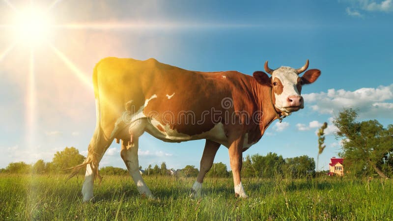 Vaca Lechera En Una Hermosa Pradera Metrajes - Vídeo de coma, prado ...