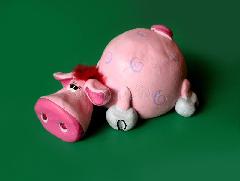 Vaca rosada foto de archivo. Imagen de loza, madre, arcilla - 640116