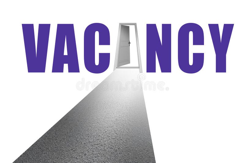 Vacancy Concept with Road Leading To Open Door Stock Illustration ...