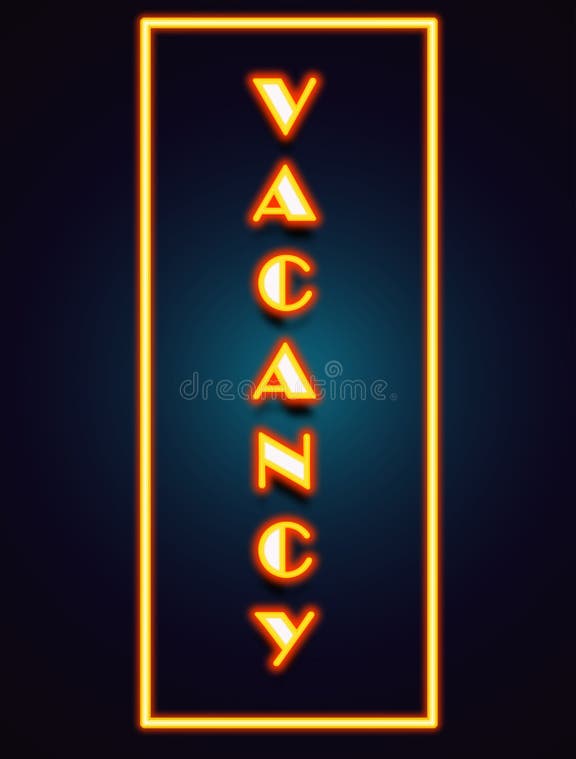 Vacancy Neon Sign stock illustration. Illustration of lighting - 26223138