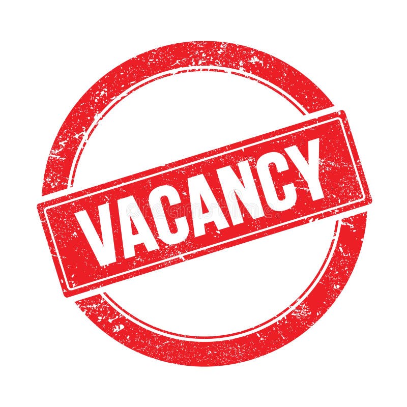 VACANCY Text on Red Grungy Round Stamp Stock Illustration ...
