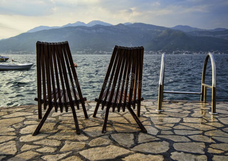 Vacant Chairs at the Adriatic Beach Stock Image - Image of beautiful ...