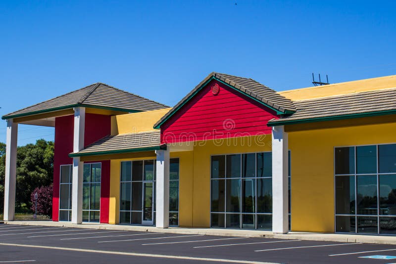 Empty Corner Commercial Store Front Building Stock Photo - Image of ...