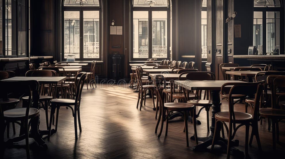 Vacant empty desks stock illustration. Illustration of uninhabited ...