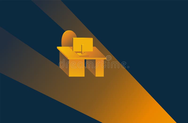 Vacant Office Workplace in it Sphere Stock Vector - Illustration of ...