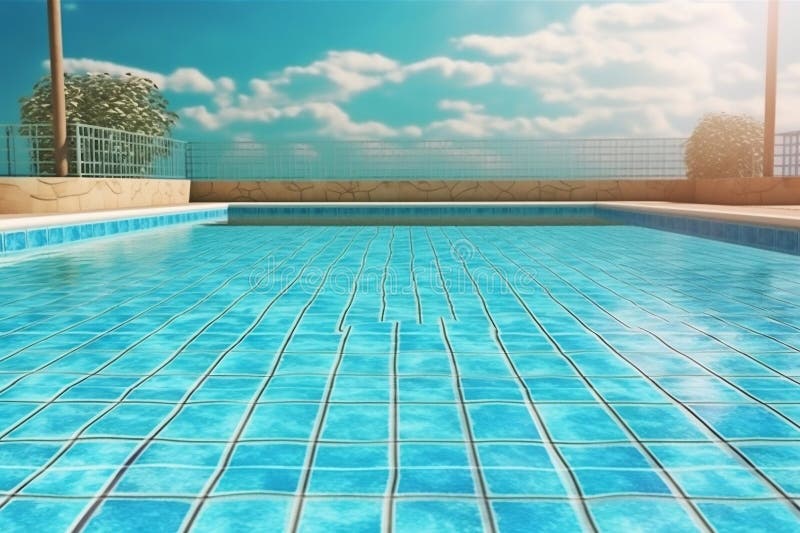 Vacant Poolside: Summer Hotel Pool Background. Generative AI Stock ...