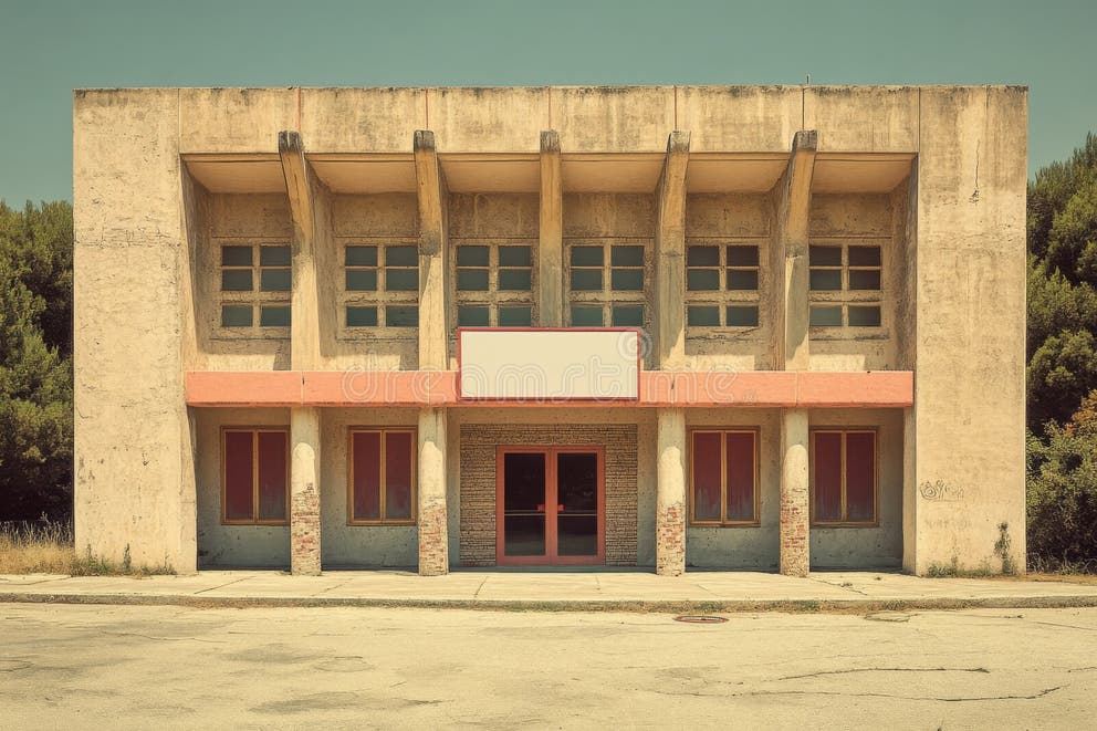 A Vacant Poster Awaiting Information, Set Against an Abandoned ...
