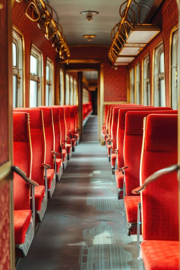 Vacant Red Train Car stock photo. Image of waiting, passengers - 364298710