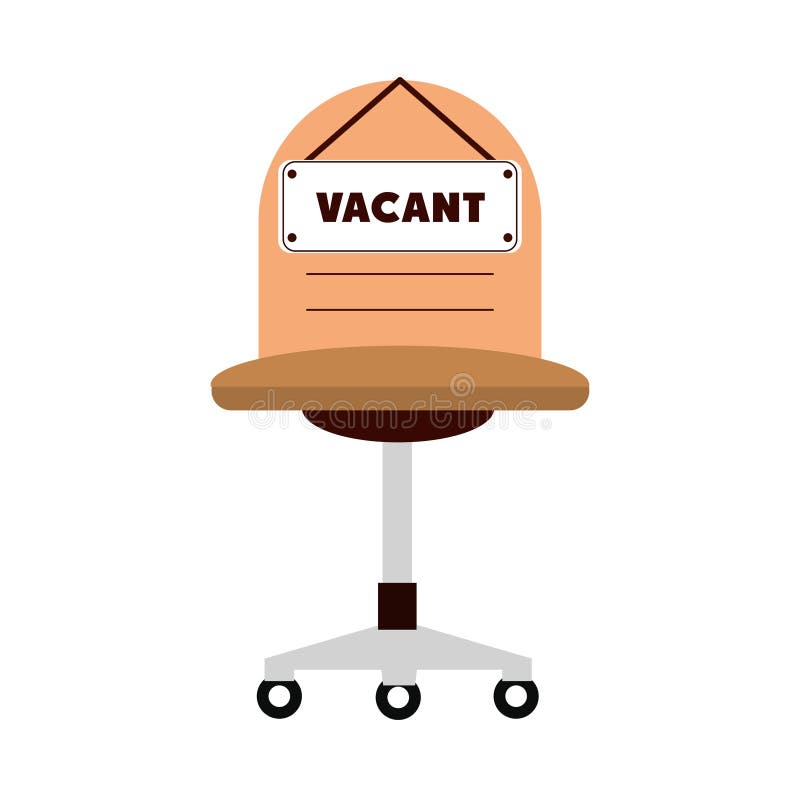 Vacant sign on chair stock illustration. Illustration of office - 235910737