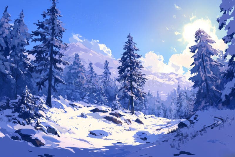 A Vacant Winter Landscape Setting with Space for Text. Stock Image ...