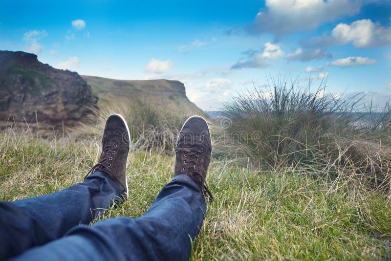 Vacation stock photo. Image of single, feet, blue, male - 26923934