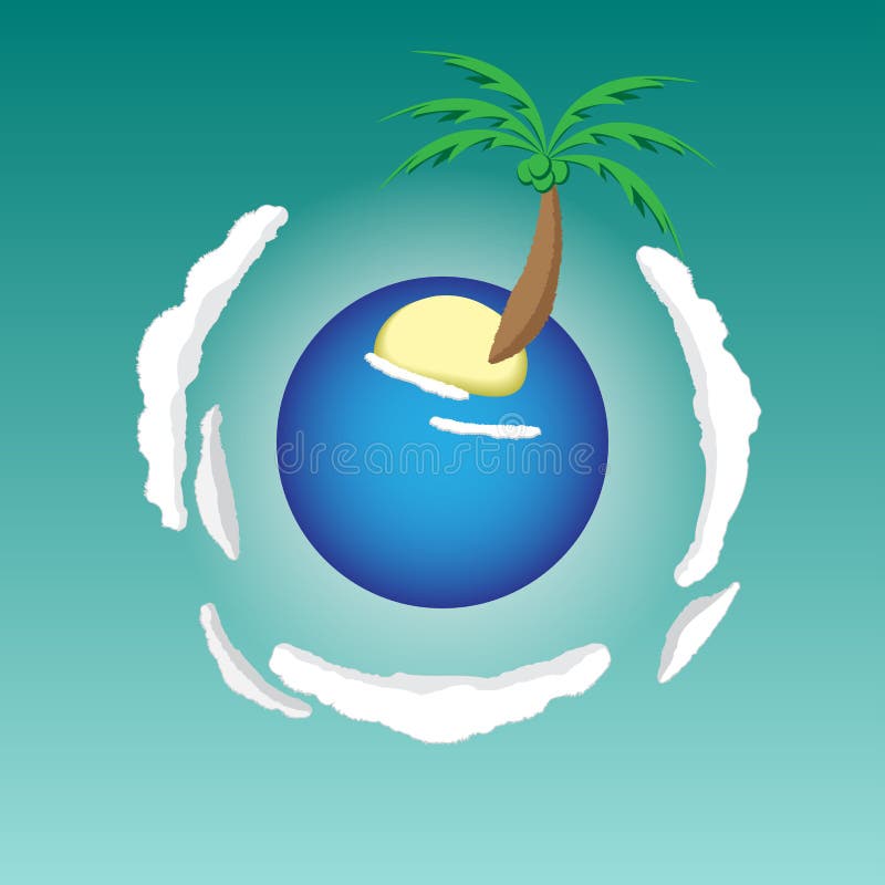 Vacation Beach Island Planet Stock Vector - Illustration of ocean ...