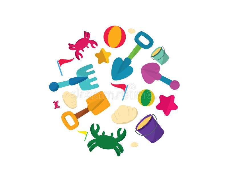 Vacation and Beach Things Symbols Illustration Stock Vector ...
