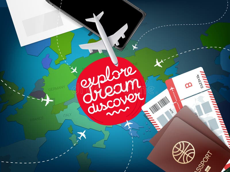 Vacation Concept with World Map Stock Vector - Illustration of life ...