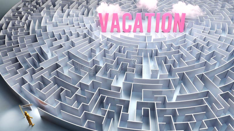 Vacation and a Difficult Path To Reach it Stock Illustration ...