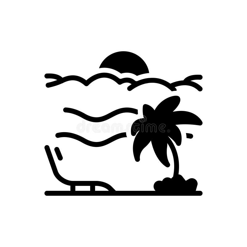 Black Solid Icon for Vacation, Holiday and Leave Stock Vector ...