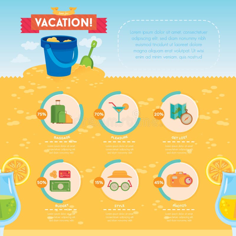Vacation Infographic. Vector Illustration Decorative Design Stock ...