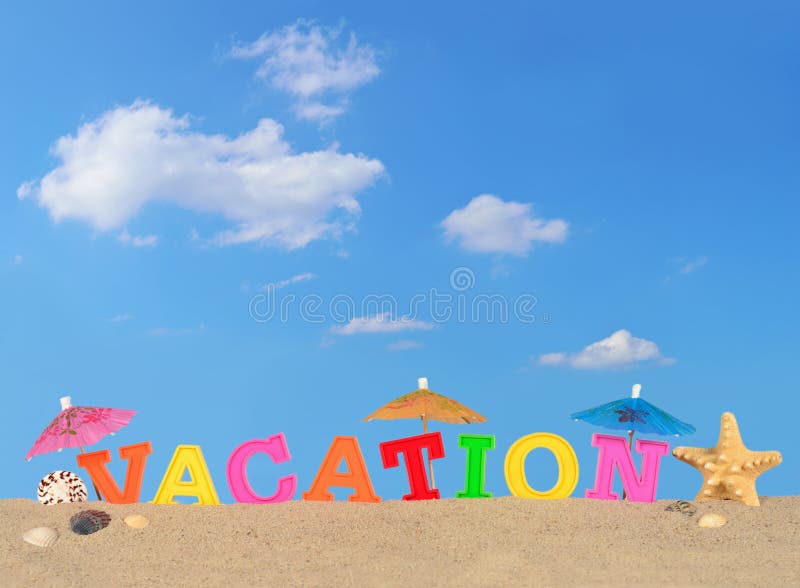 Vacation Letters on a Beach Sand Stock Image - Image of beachside ...