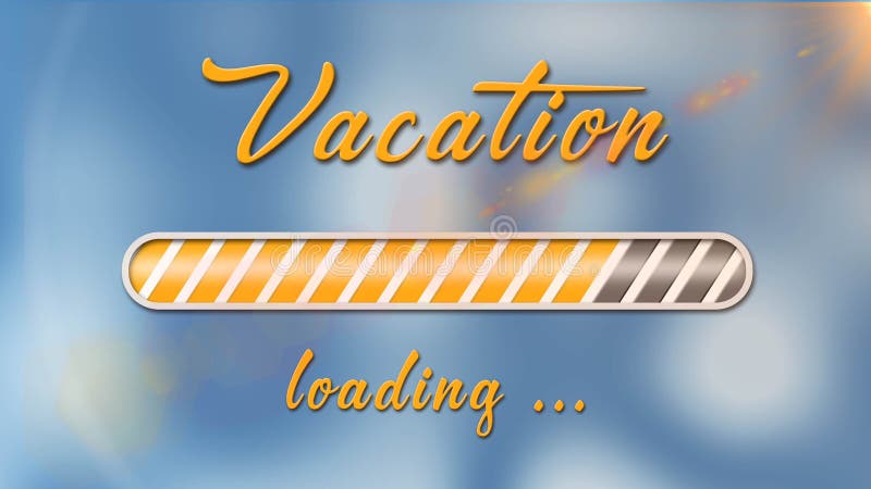 Vacation Loading Greeting Card - Orange Lettering and Loading Bar on ...