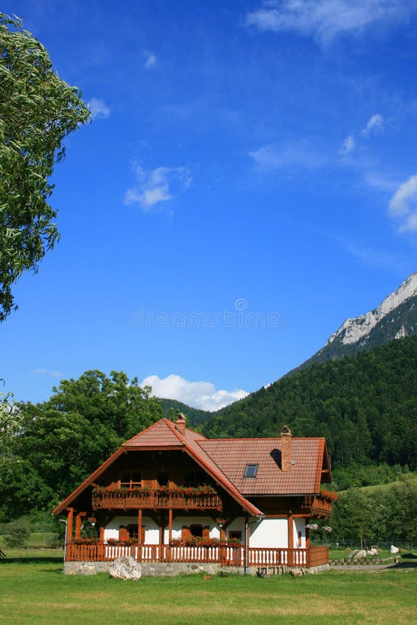 German House in the Mountains Stock Photo - Image of bavaria, nature ...