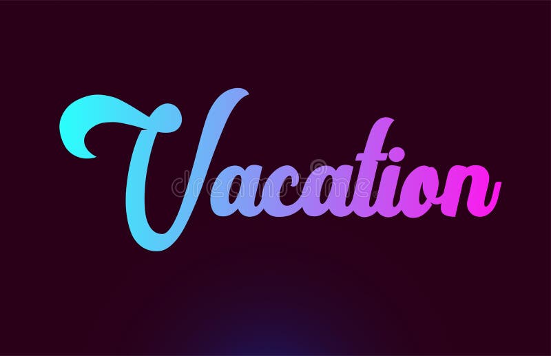 Vacation Pink Word Text Logo Icon Design for Typography Stock ...