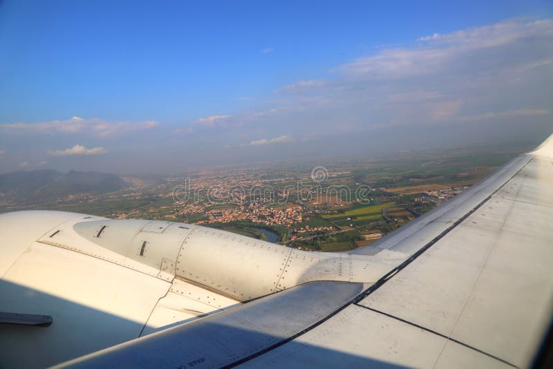 Vacation, Plane Flying High in the Sky Stock Image - Image of nature ...