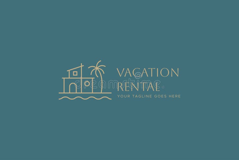 Vacation Rental House Logo Tropical Resort Beach Hotel Building ...