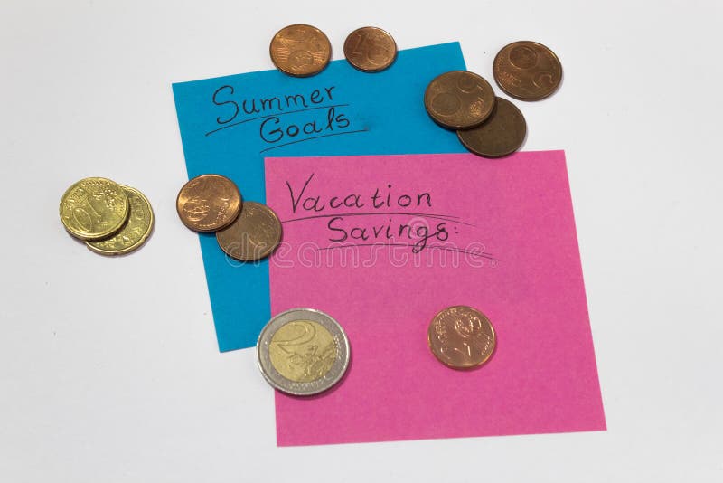 Vacation Savings. Money for Summer Trip and Vacation Stock Photo ...