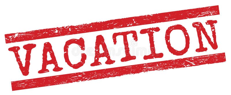 VACATION Text on Red Lines Stamp Sign Stock Illustration - Illustration ...