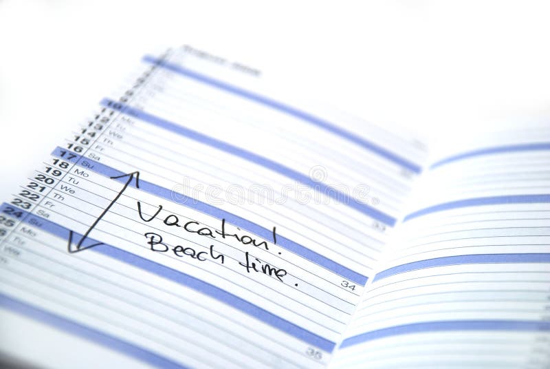 Vacation time stock image. Image of organizer, calendar - 9650491