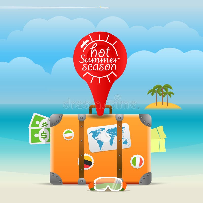 Vacation Travelling Concept. Vector Travel Illustration Stock Vector ...