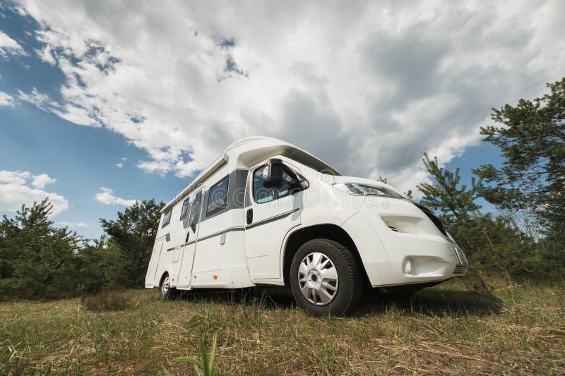 A Vacation Trip in a Motorhome, a Rest in a Van Stock Image - Image of ...