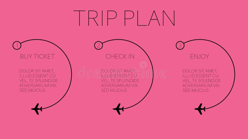 Vacation Trip Plan with Four Easy Steps Stock Vector - Illustration of ...