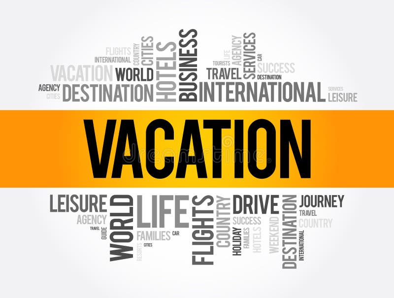 Vacation Word Cloud Collage, Travel Concept Background Stock ...