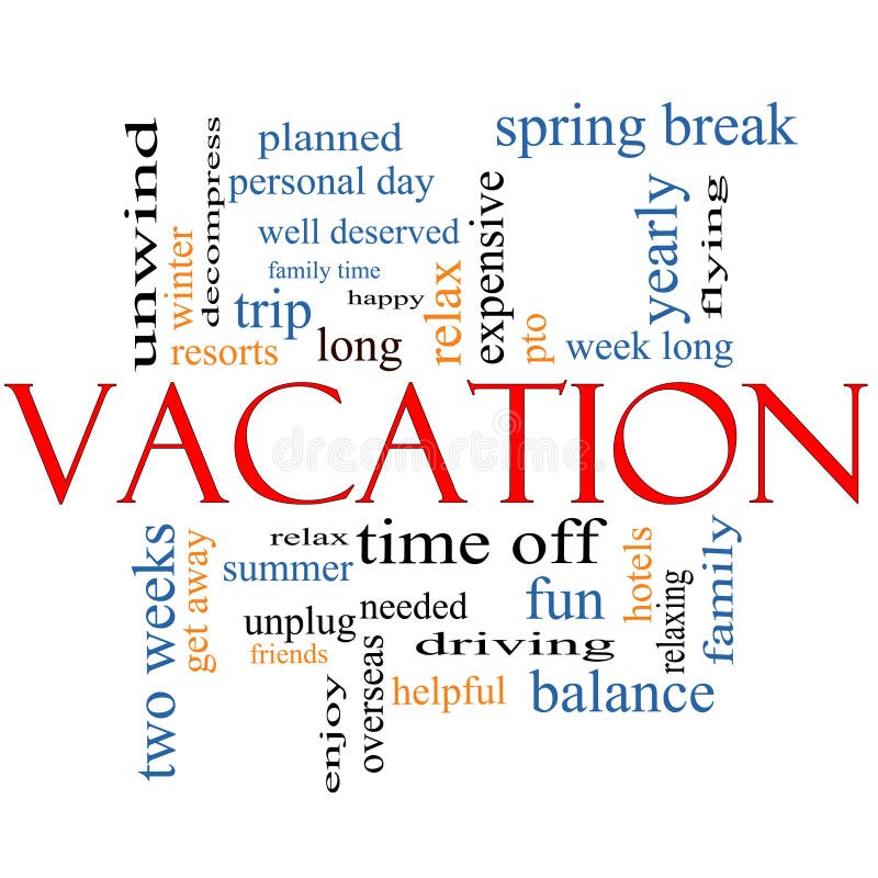 Vacation Word Cloud in Plane Shape Stock Illustration - Illustration of ...