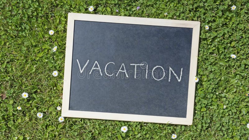 Vacation stock image. Image of break, blackboard, flower - 32092761