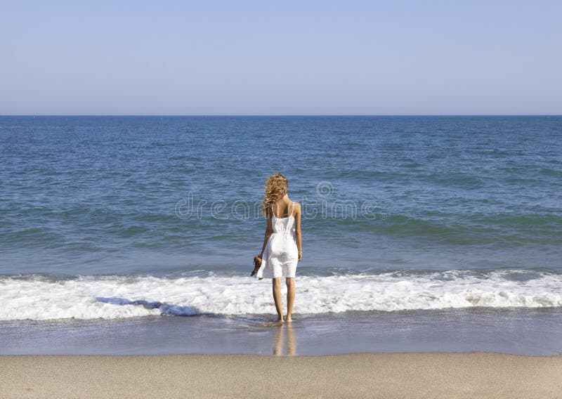 Vacationer Overlooking the Sea Stock Image - Image of tourism, holiday ...
