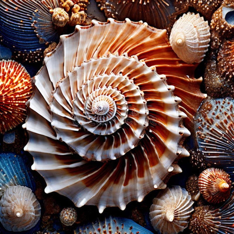 Vacations Concept. Seashell Made with Generative Ai Stock Illustration ...