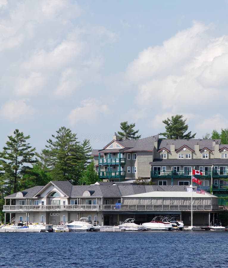 View of City of Kenora, from the Water of Lake of the Woods Stock Photo ...