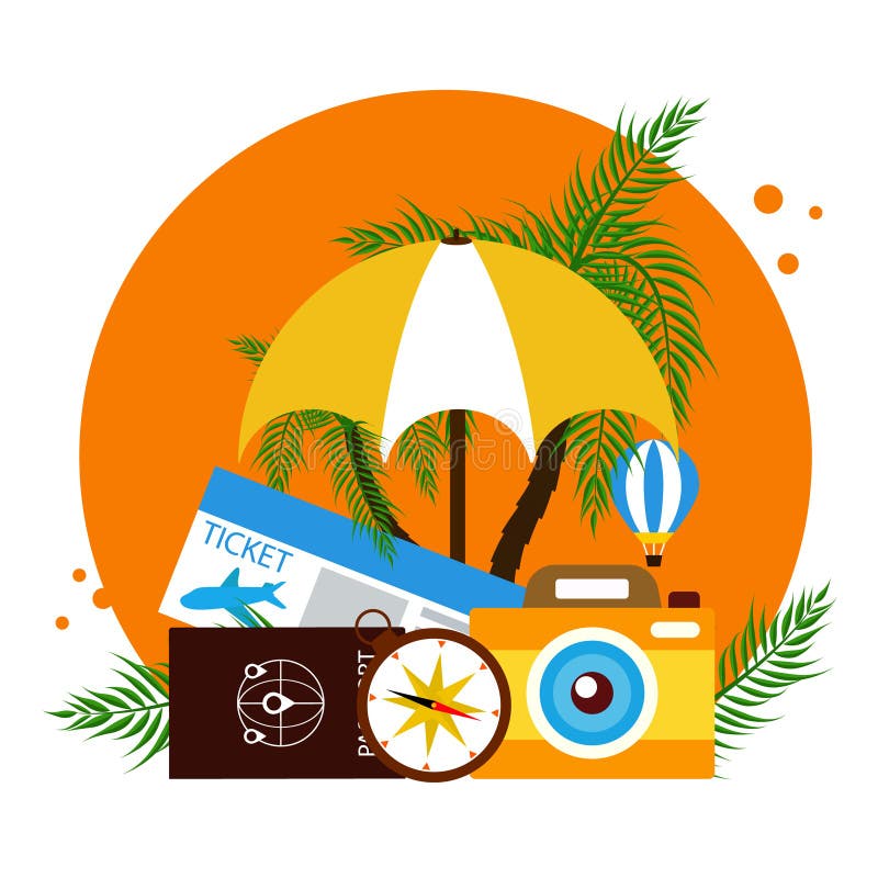 Vacations. Vector Illustration in Flat Design Stock Vector ...