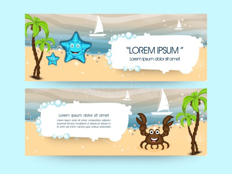 Vacations Web Header or Banner Design. Stock Illustration ...