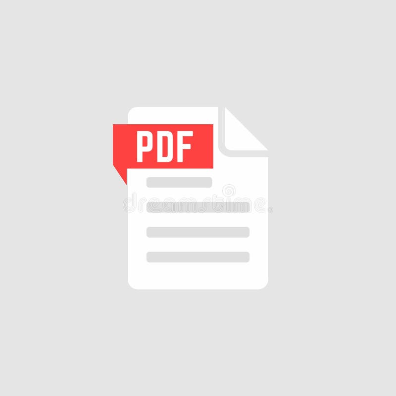 Pdf Document Note Icon in Flat Style. Paper Sheet Vector Illustration ...