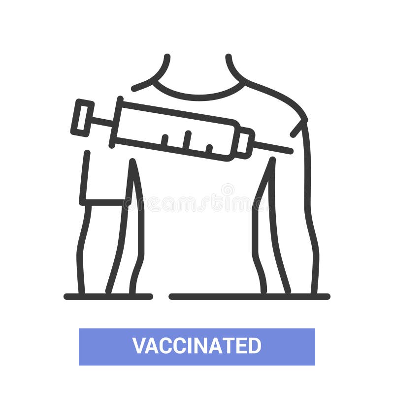Vaccinated Patient - Vector Line Design Single Isolated Icon Stock ...